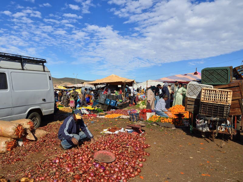 Marché Sur La Province Au Maroc Image éditorial - Image du village ...