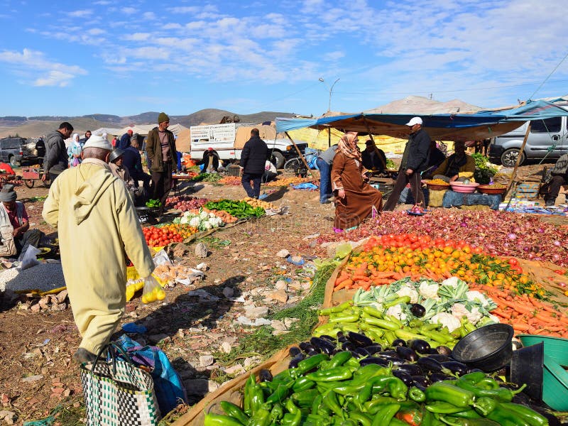 Marché Sur La Province Au Maroc Image éditorial - Image du village ...