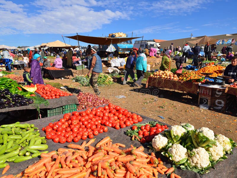 Marché Sur La Province Au Maroc Image éditorial - Image du village ...