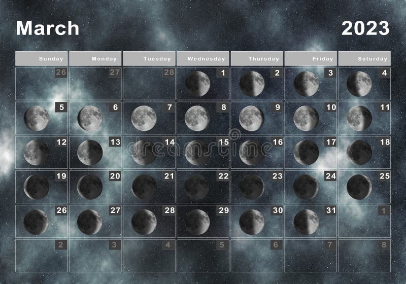 Lunar Moon Phases 2023 Stock Illustrations – 114 Lunar Moon Phases 2023 ...