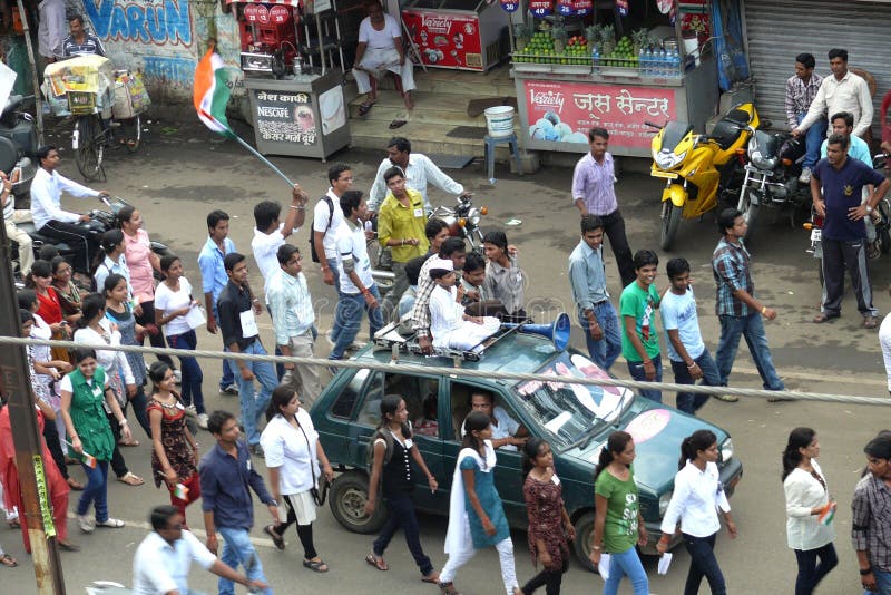 March Against Corruption in India Editorial Stock Image - Image of anna ...