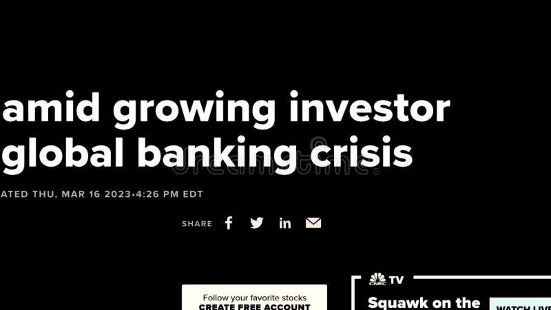 March 2023: Banking Crisis Headlines Fast Sequence Stock Footage ...