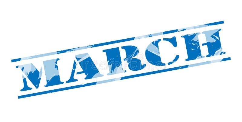 March blue stamp stock illustration. Illustration of white - 97563818
