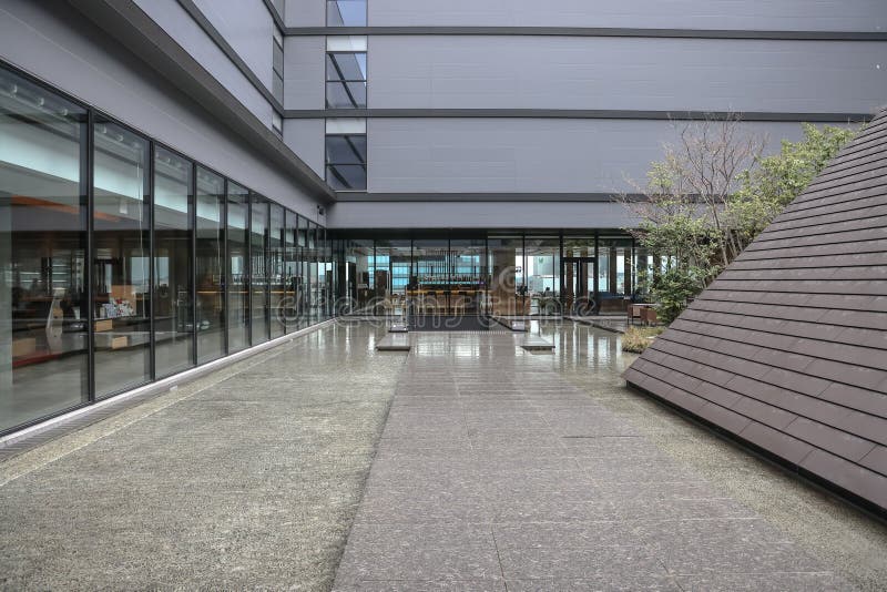 March 24 2025 Building Atrium with Water Features and Greenery, Japan ...