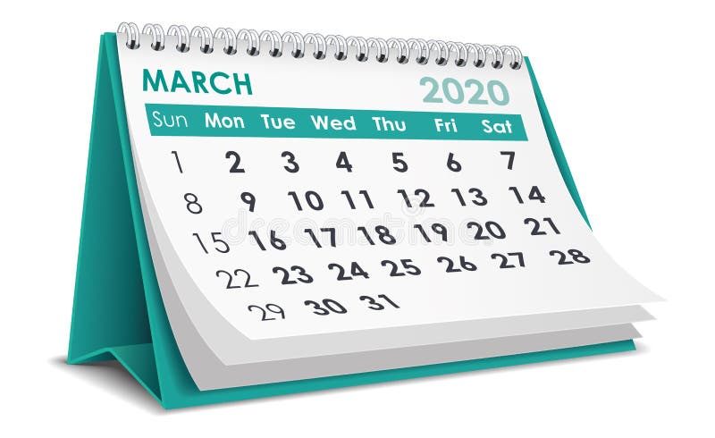 2020 March Calendar With Calligraphy Phrase And Unicorn Doodle Stock ...