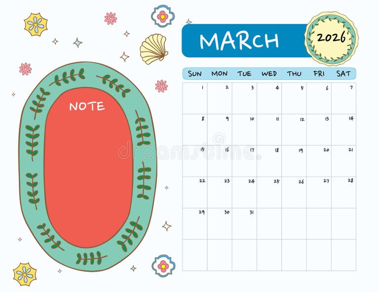 March 2026 Calendar Stock Illustrations – 3,595 March 2026 Calendar ...