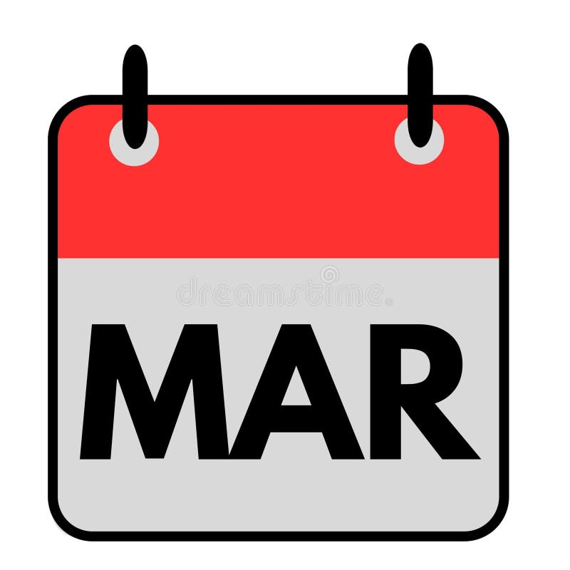 March Calendar Date Icon Month Icon Note - 1 Stock Illustration ...