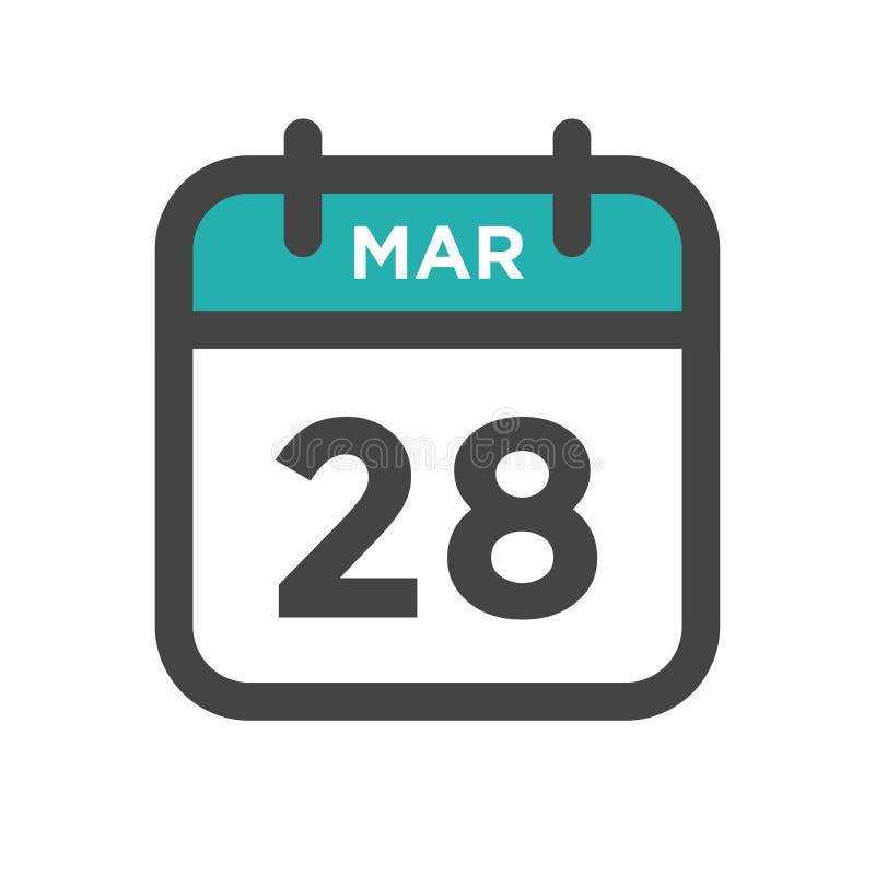 March 28 Calendar Day or Calender Date for Deadlines or Appointment ...