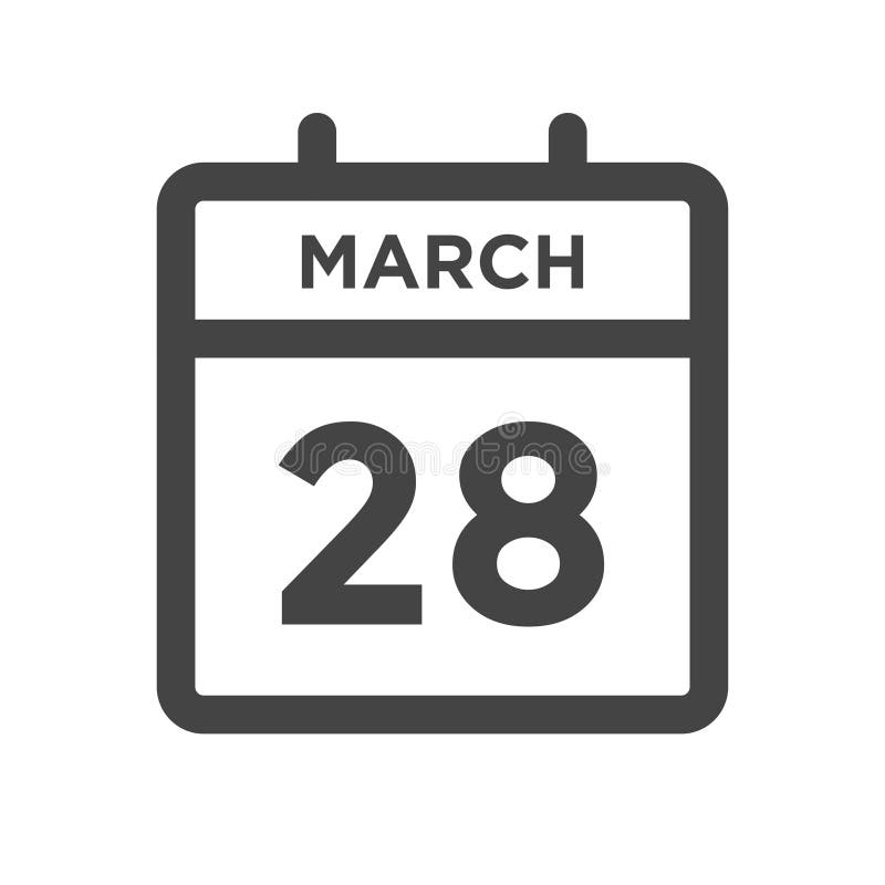 March 28 Calendar Day or Calender Date for Deadlines or Appointment ...