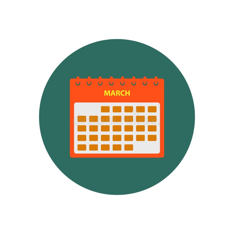 March Calendar Icon. stock vector. Illustration of march - 171027971