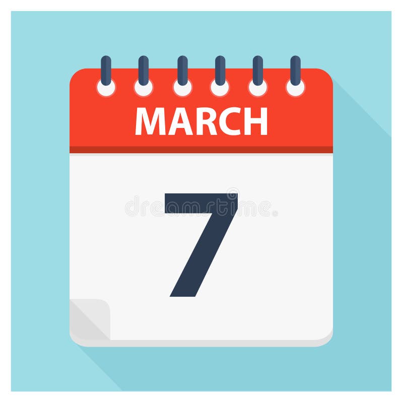 March 7 - Calendar Icon - Calendar Design Template Stock Illustration ...