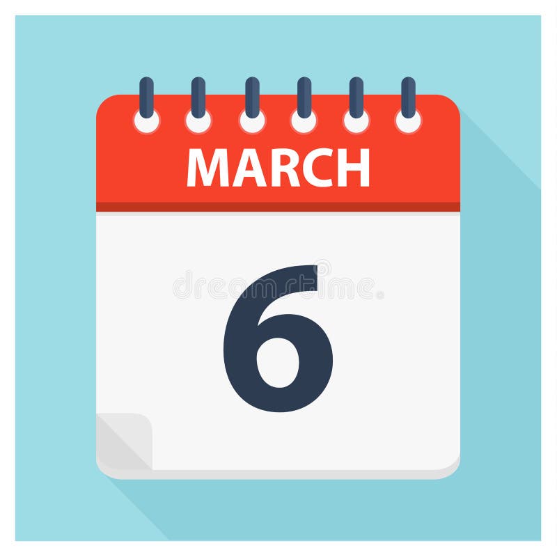 March 6 - Calendar Icon - Calendar Design Template Stock Illustration ...