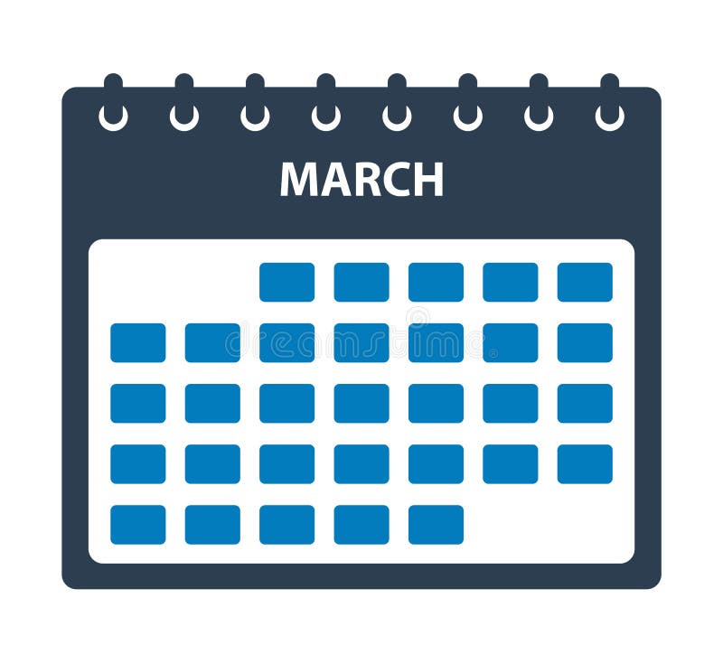 March Calendar Icon. stock vector. Illustration of flat - 143636909