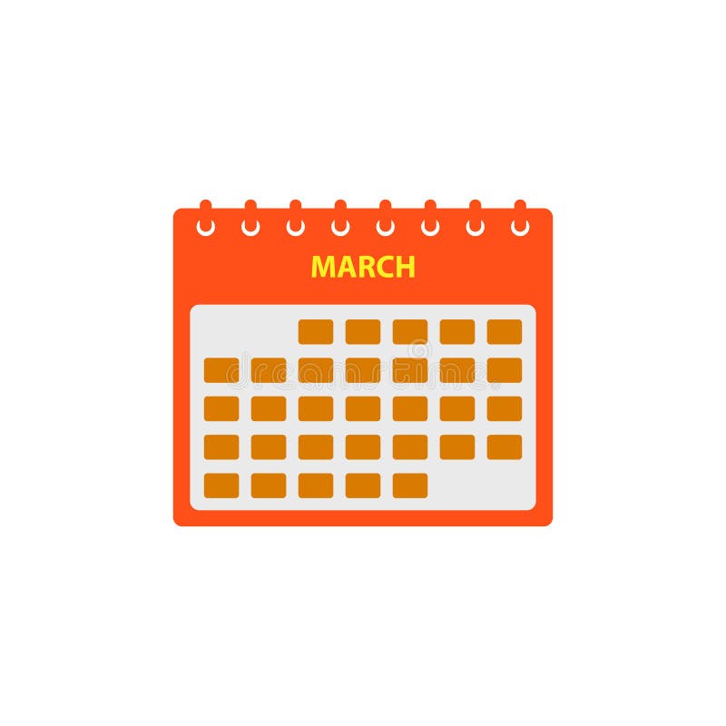 March Calendar Icon Set. stock vector. Illustration of calendar - 194020695
