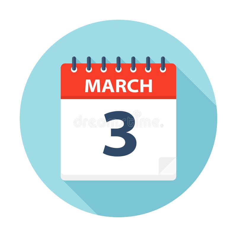 March 3 - Calendar Icon stock illustration. Illustration of vector ...