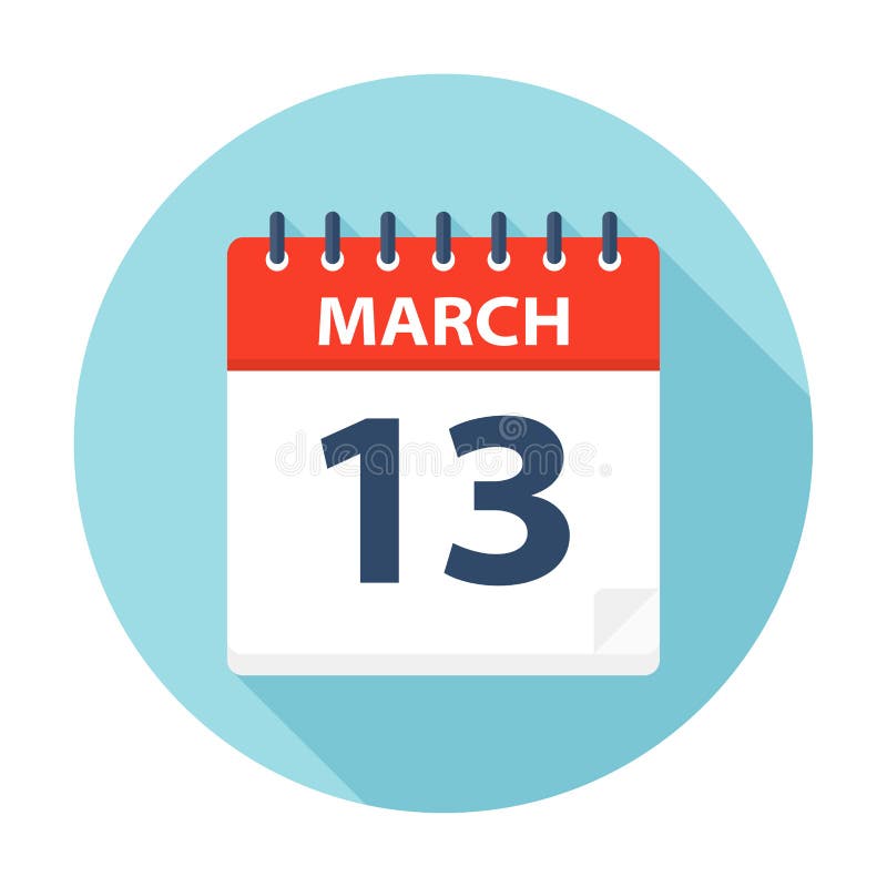 March 13 - Calendar Icon stock illustration. Illustration of today ...