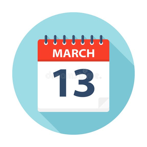 March 13 - Calendar Icon stock illustration. Illustration of today ...