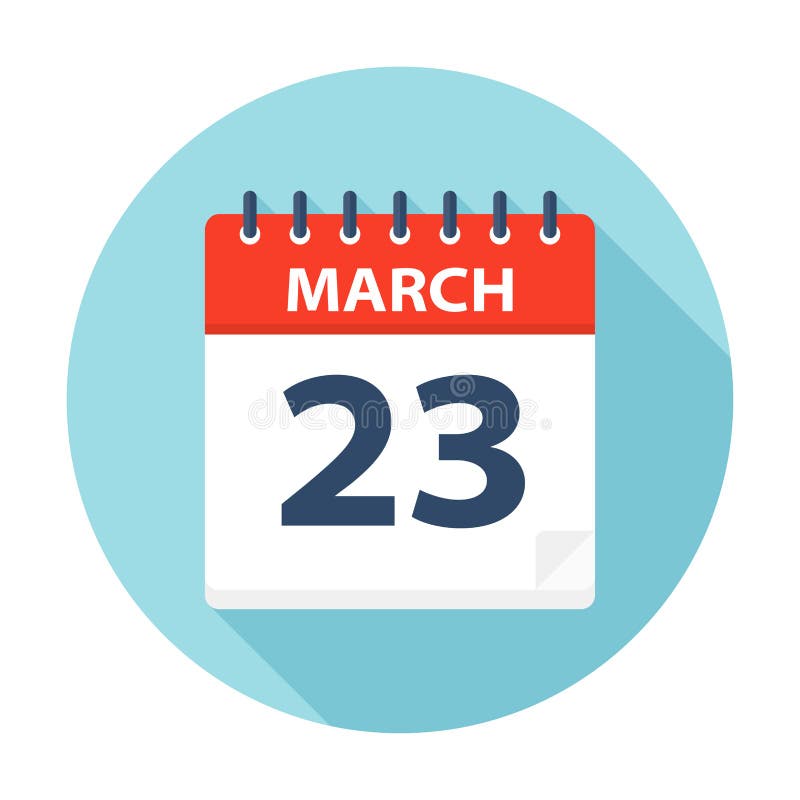 March 23 - Calendar Icon stock illustration. Illustration of date ...