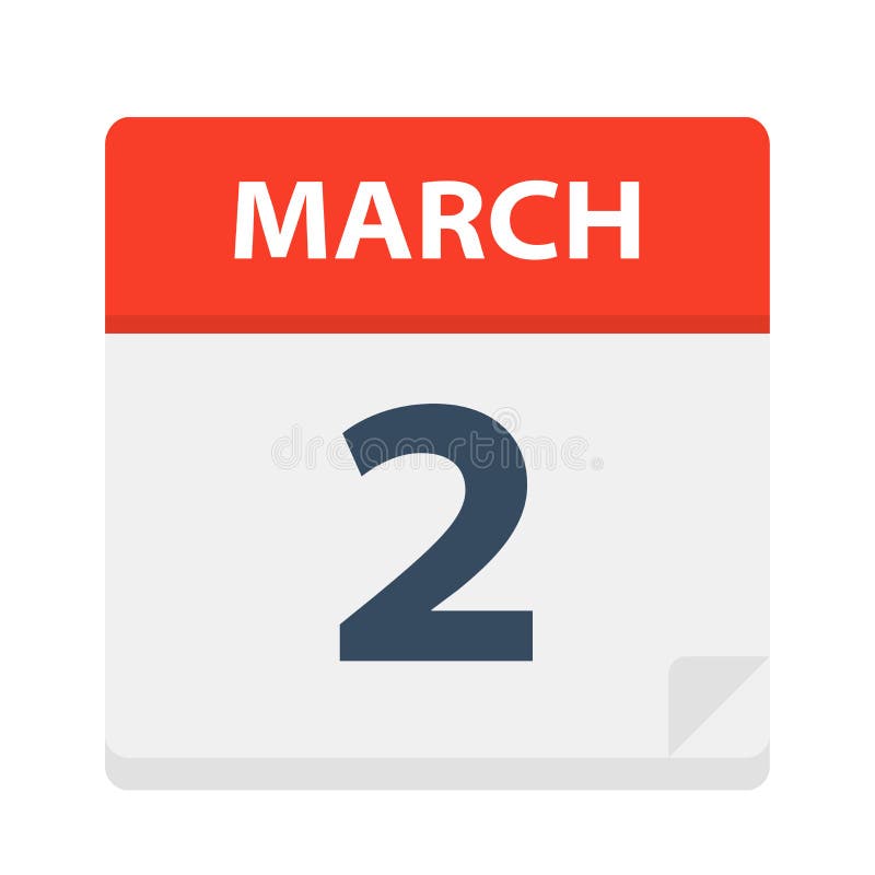 March 2 - Calendar Icon stock illustration. Illustration of plan ...
