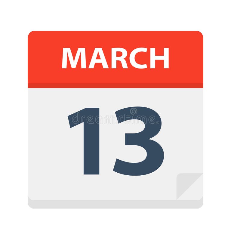 March 13 - Calendar Icon stock illustration. Illustration of today ...