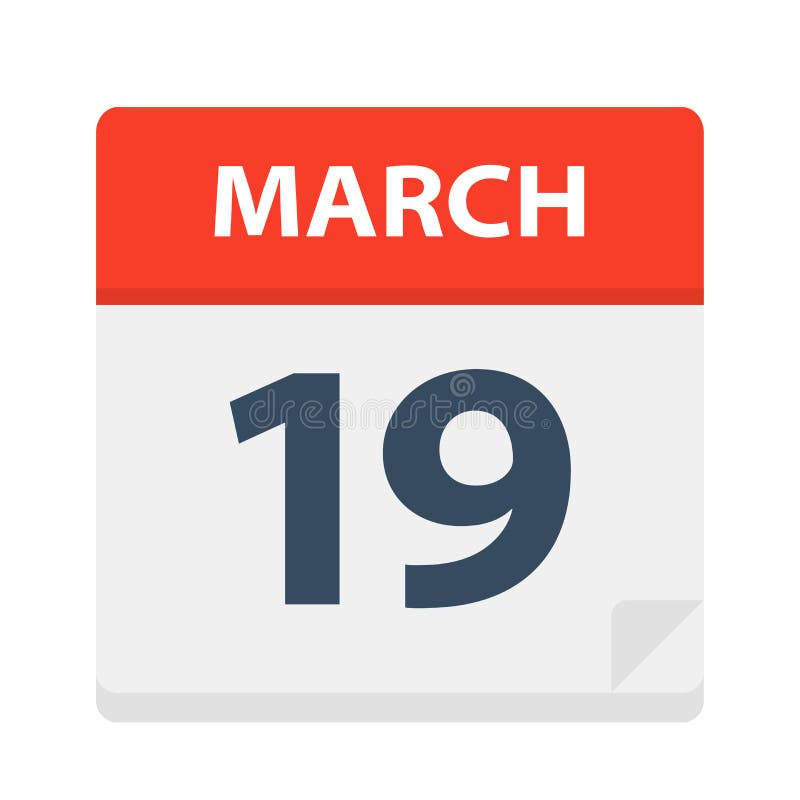 March 19 - Calendar Icon stock illustration. Illustration of 2021 ...