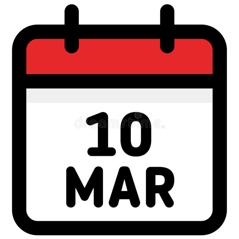 Calendar Icon Of 10 March - Vector Stock Vector - Illustration of ...
