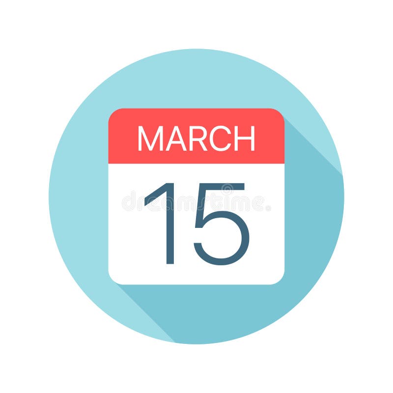 March 15 - Calendar Icon. Vector Illustration of One Day of Month Stock ...