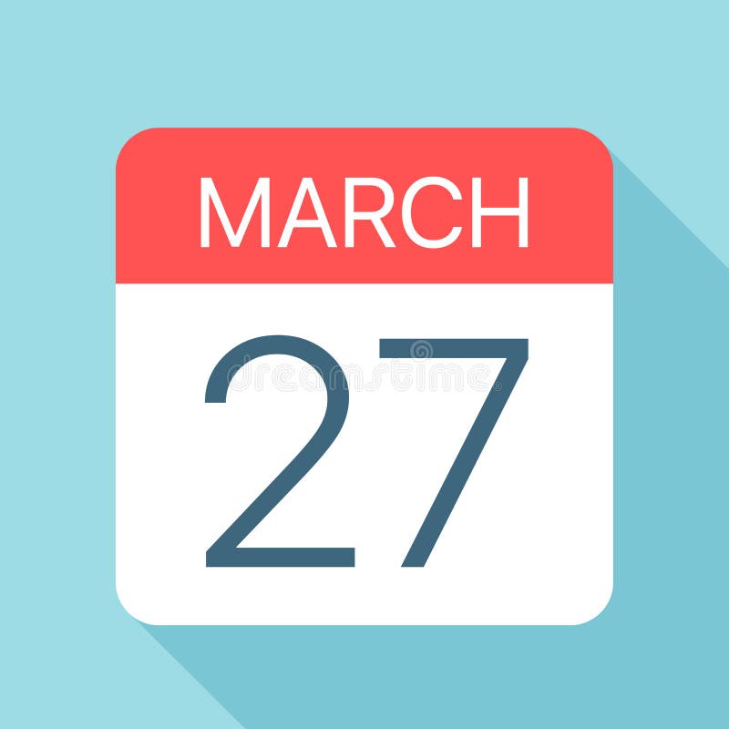 March 27 - Calendar Icon. Vector Illustration of One Day of Month Stock ...