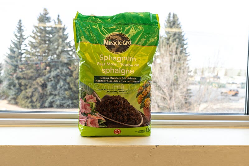 March 7 2025 - Calgary Albert Canada - Bag of Peat Moss Soil Mix ...