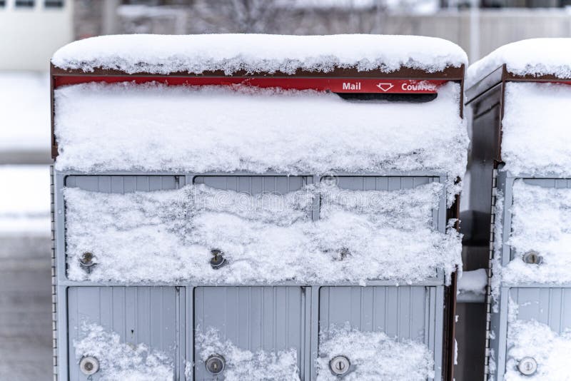 Postal Boxes in a Row stock photo. Image of outdoors, american - 4911784