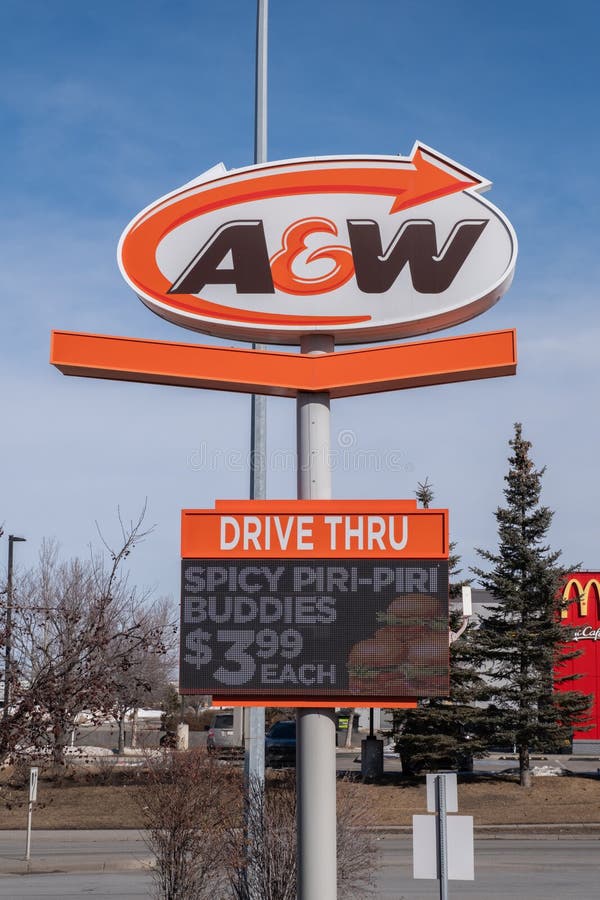 March 10 2024 - Calgary Alberta Canada - a and W Sign Advertising Meals ...