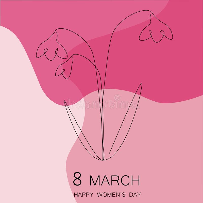 8 March Card with Flower Design Vector Stock Vector - Illustration of ...
