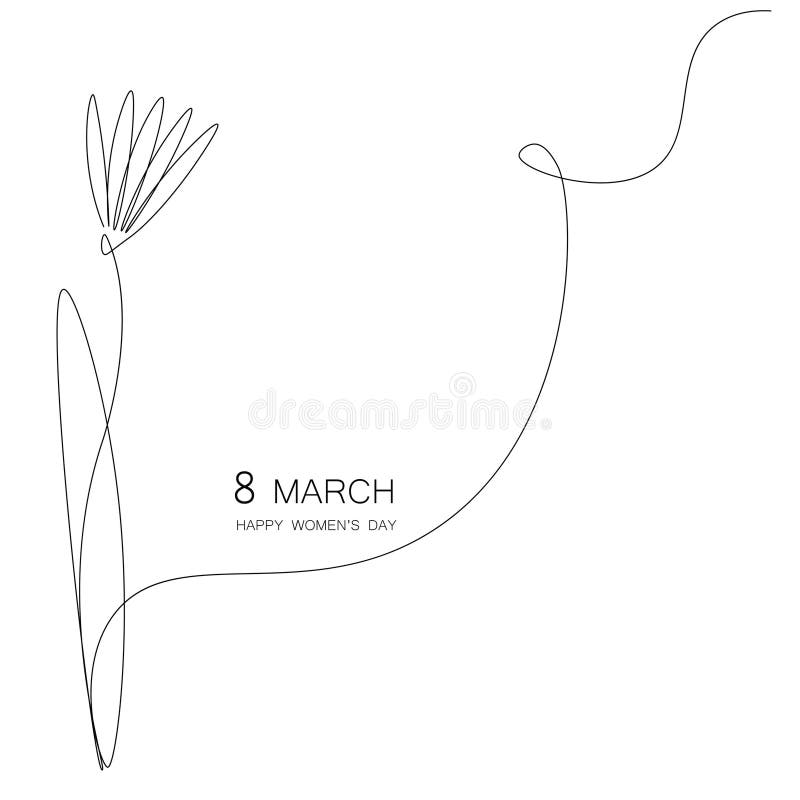 8 March Card Line Drawing, Vector Illustration Stock Vector ...