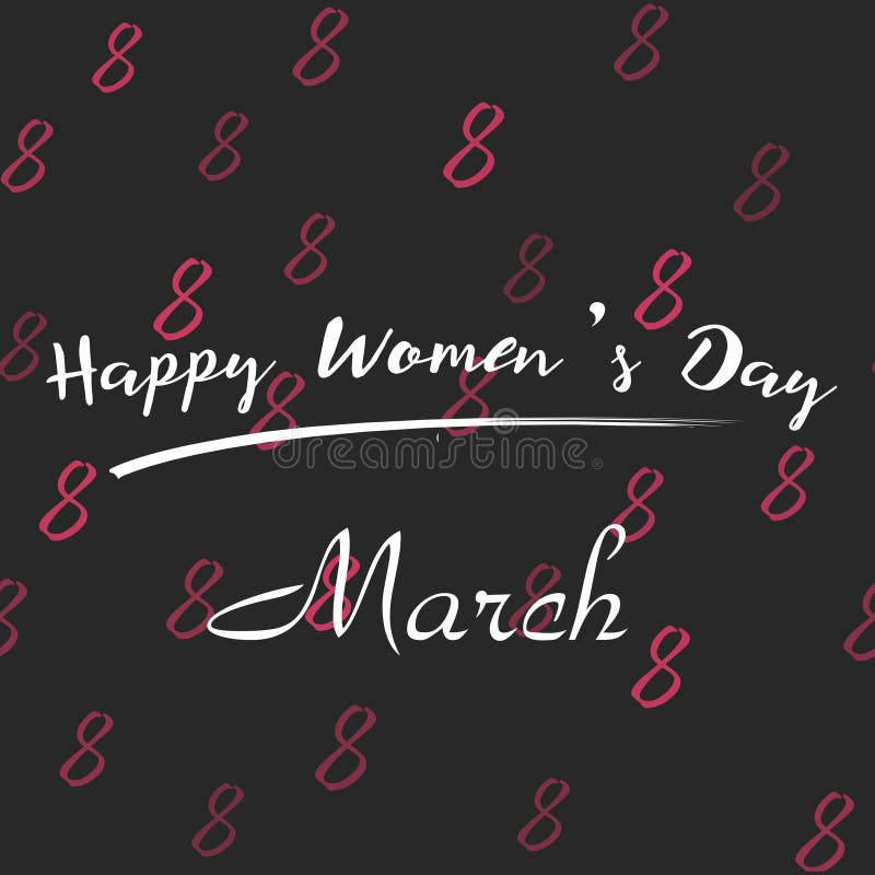 8 March Card with Hand Lettering Text . Vector. Stock Vector ...