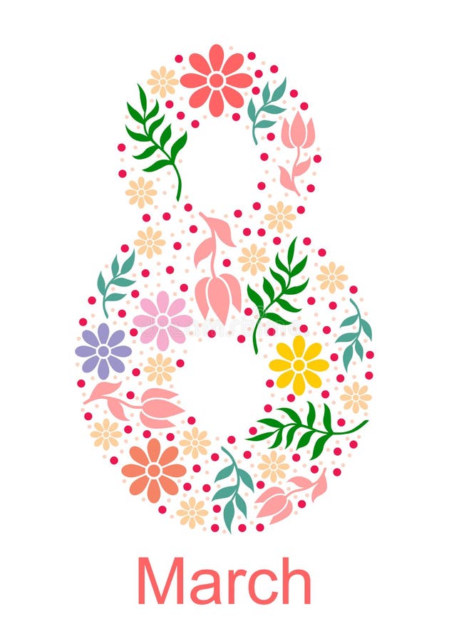 8 march card stock vector. Illustration of graphics - 172439239