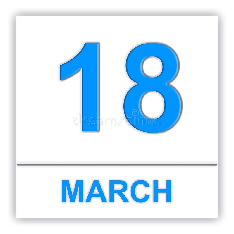 March 18. Day on the Calendar Stock Illustration - Illustration of year ...