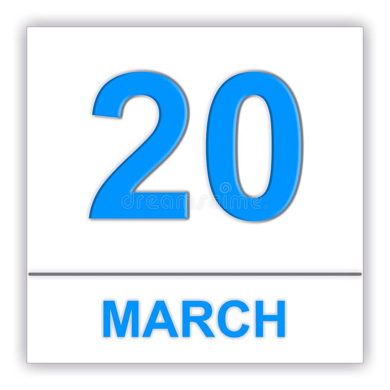 March 20. Day on the Calendar Stock Illustration - Illustration of ...