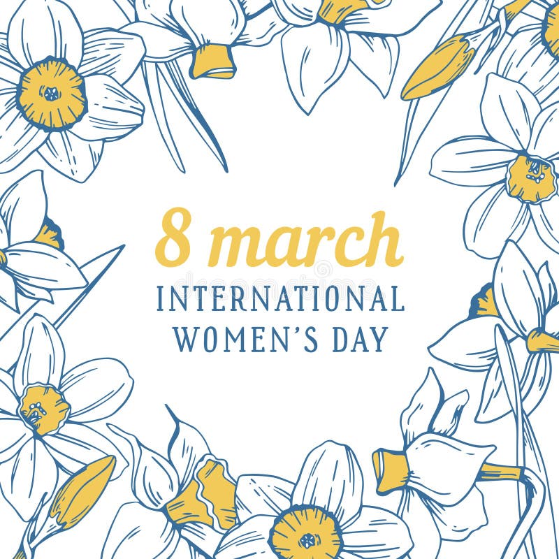 8 March Design Template. Rectangular Frame for International Women`s ...