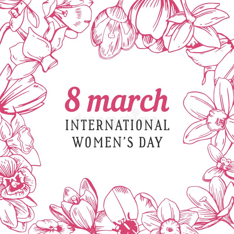 8 March Design Template. Rectangular Frame for International Women`s ...