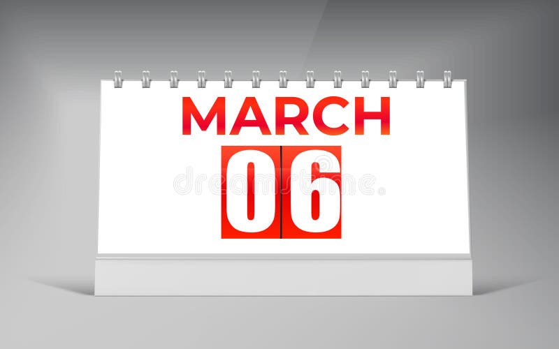 March 06, Desk Calendar Design Template. Single Date Calendar Design ...