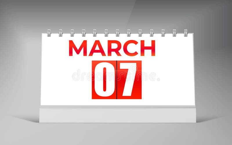 March 07, Desk Calendar Design Template. Single Date Calendar Design ...