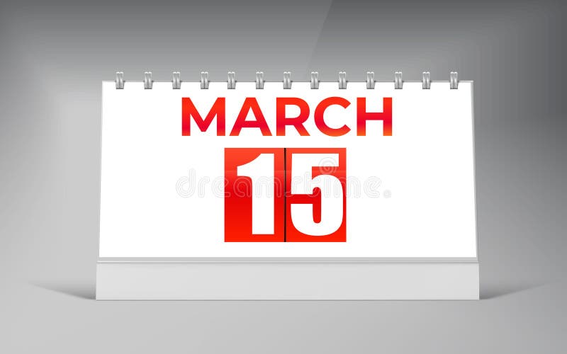 March 15, Desk Calendar Design Template. Single Date Calendar Design ...
