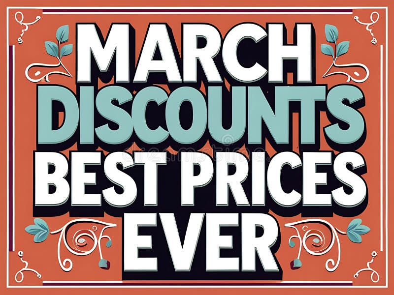 March Discounts Best Prices Ever Announced Stock Illustration ...