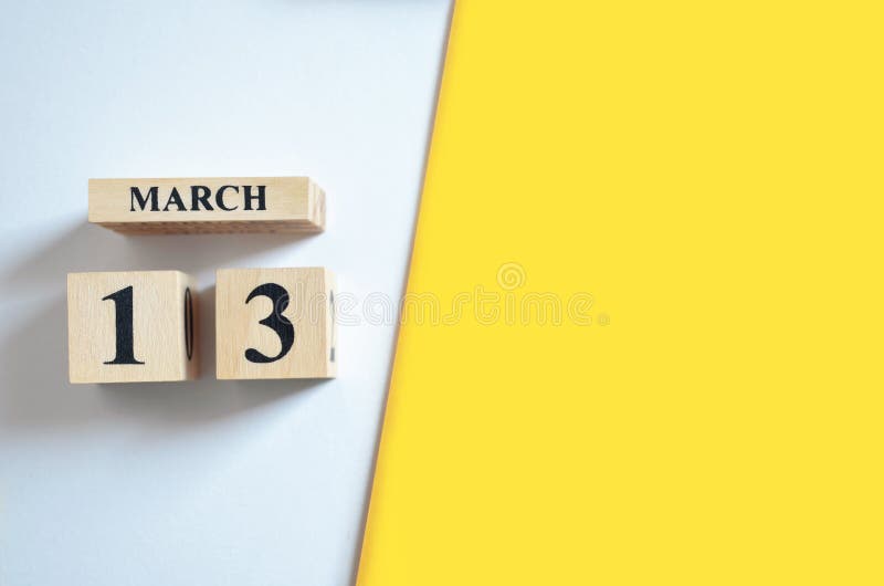 March 13, Empty White - Yellow Background. Stock Image - Image of 2022 ...