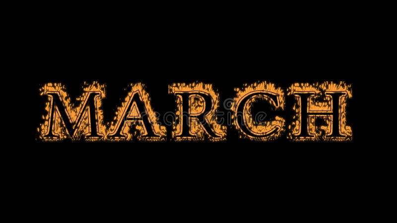 March Fire Text Effect White Isolated Background Stock Illustration ...