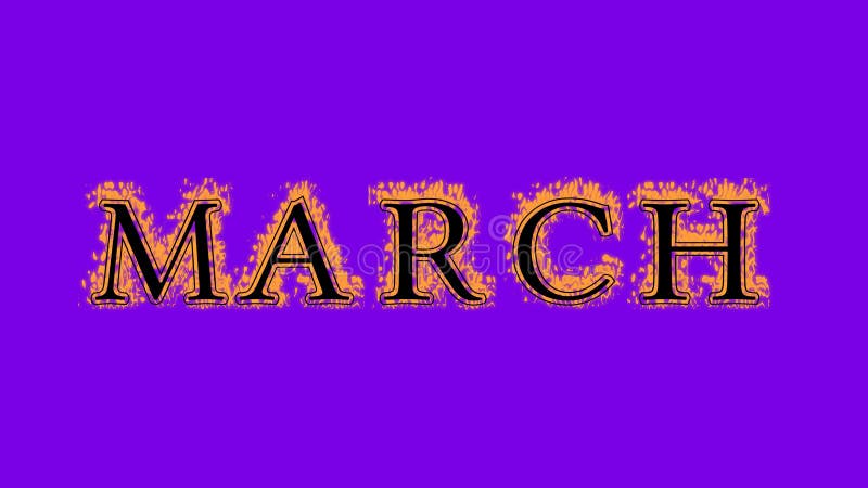 March Fire Text Effect Violet Background Stock Illustration ...