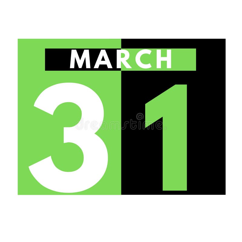 March 31 . Flat daily Calendar Icon .date ,day, Month Stock ...