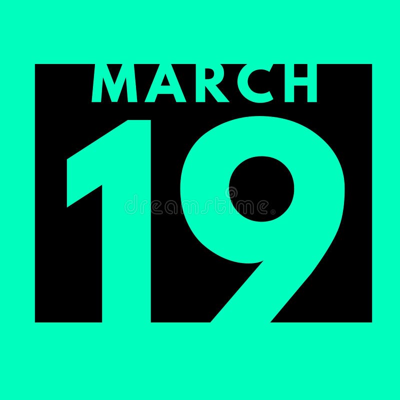 March 19 . Flat Modern daily Calendar Icon .date ,day, Month Stock ...