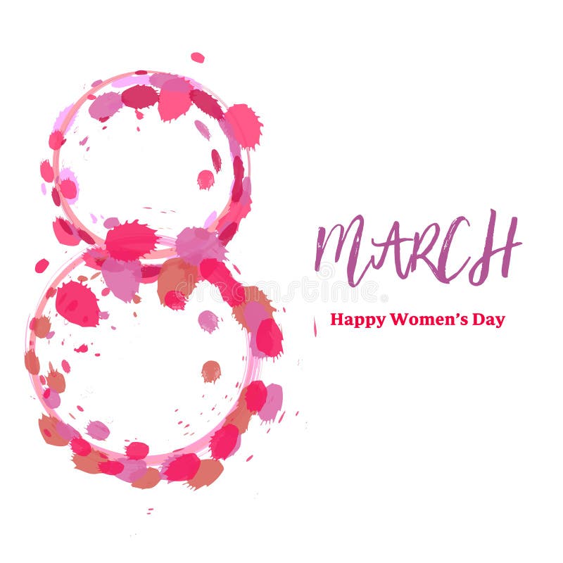 8 March Greeting Card with Hand Written Text. Stock Vector ...