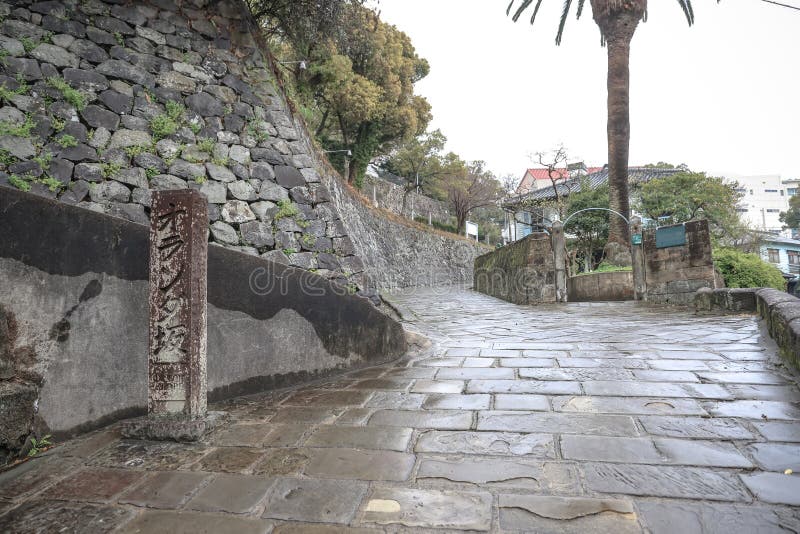 March 29 2025 Historic Cobbled Path Along Stone Wall Greenery Stock ...